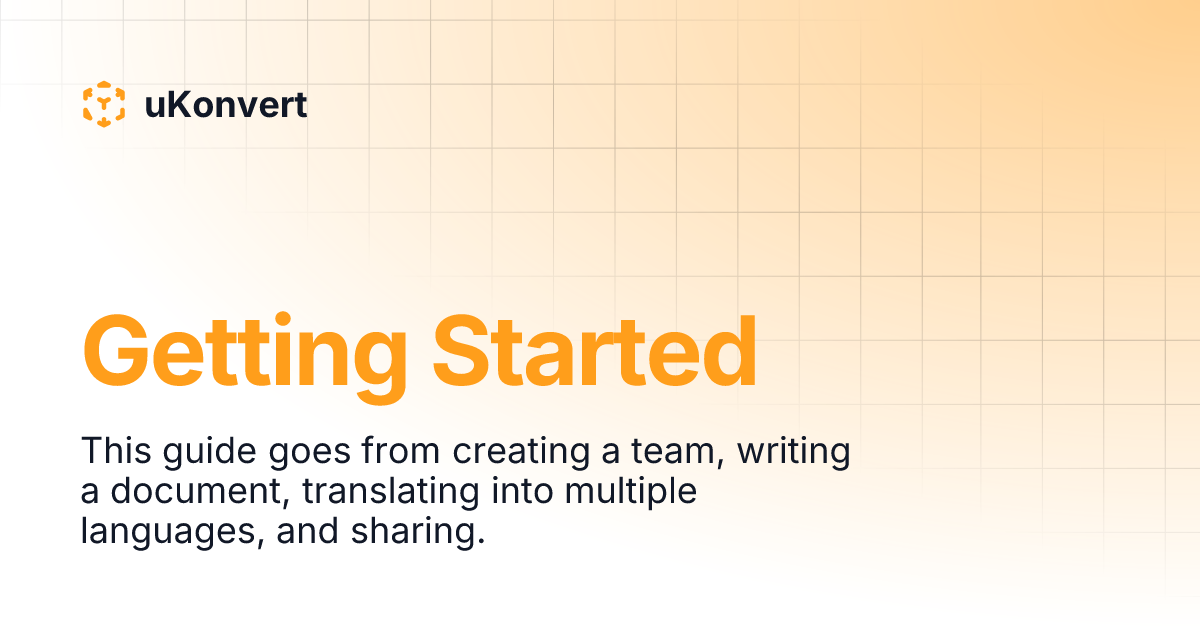 Getting Started | uKonvert